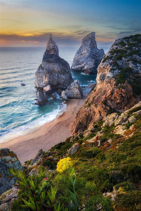 Ursa Beach In Sintra Portugal Stock Image Image Of Summer Stacks