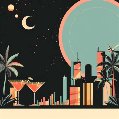 Minimalist Miami Nightlife Theme With Urban Motifs Premium Ai Minimalist Miami Nightlife Theme With Urban Motifs Premium Ai