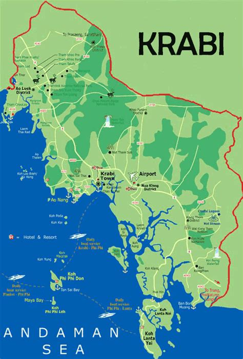 Krabi Tourist Attractions Map Tourist Destination In The World