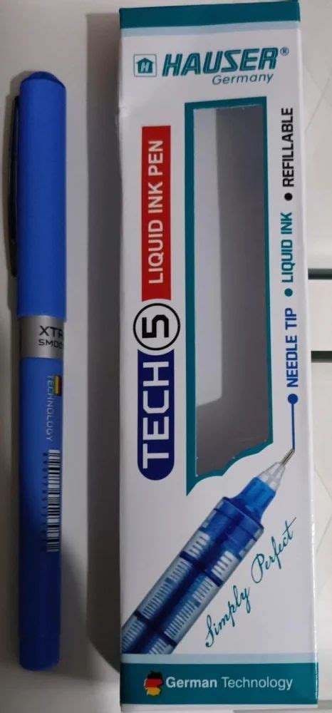 Blue Plastic Hauser Germany Tech 5 Liquid Ink Pen For Writing Packaging Type Box At ₹ 50
