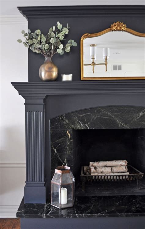 Moody Dark Fireplace Black Fireplace Fireplace Mantle Decor