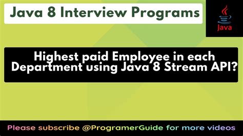 Write A Java Program To Find The Highest Paid Employee In Each