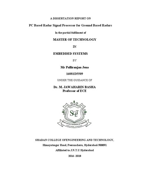 Pc Based Radar Signal Processor For Ground Based Radars Master Of