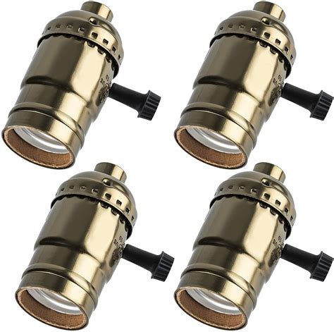 3 Way Lamp Socket Replacement E26 E27 Medium Screw Base Socket With Turn Knob Switch For Floor