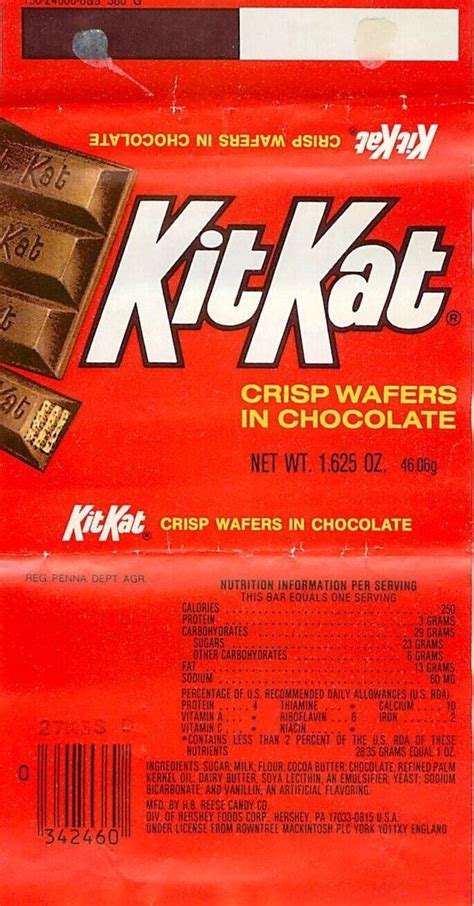 1980s Kit Kat Candy Bar Wrapper 4576520243