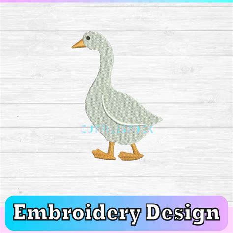 Goose Embroidery Design Farm Embroidery Goose Filled Stitch