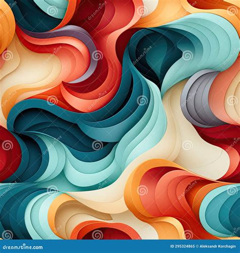 Seamless Pattern With Wavy Abstract Texture Stock Illustration Illustration Of Striped Wavy