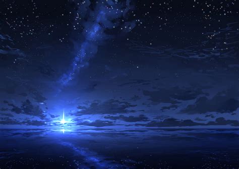 Mitsukasa Original Absurdres Commentary Request Highres Cloud Diffraction Spikes Horizon