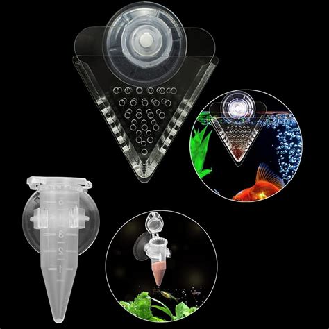 Iafvkai Aquarium Cone Red Worm Feeder Acrylic V Shape Automatic Fish