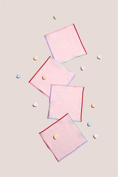 Candy Crush Linen Cocktail Napkins Cloth Napkin