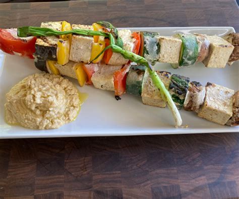 Grilled Tofu And Vegetable Kebabs With A Spicy Yogurt Marinade Recipe