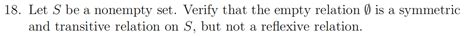 Solved 18 Let S Be A Nonempty Set Verify That The Empty