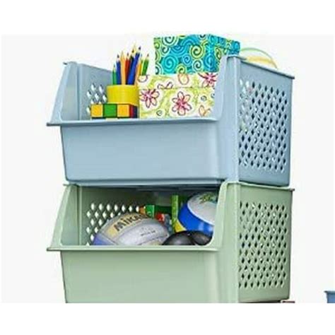 Skywin Plastic Stackable Storage Bins For Pantry Stackable Bins For