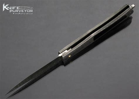 Joe Kious Custom Knife Damascus And Edwards Black Jade Interframe