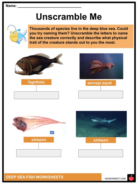 Deep Sea Fish Facts And Worksheets Habitat Bheavior Diet Kinds