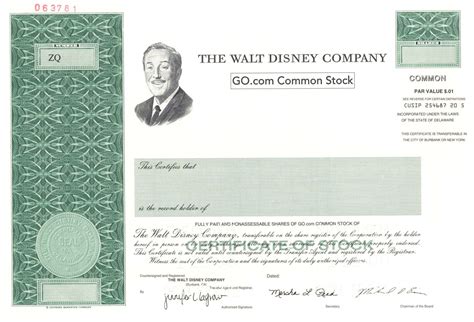 Disney Stock Certificate 19 Free Stock Certificate Templates Word