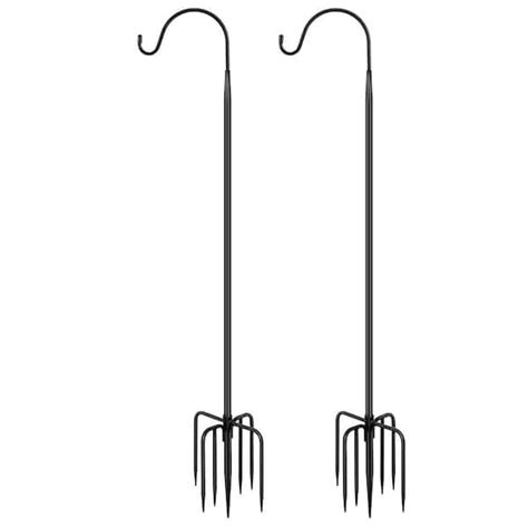 Fawey Tred Inc 92 In Black Metal Shepherd Hooks Set Of 2 Tg07 Kj019