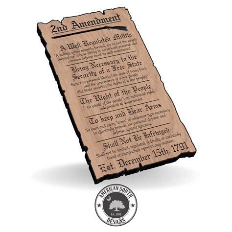 The 2nd Amendment Text Patriot Nation Design