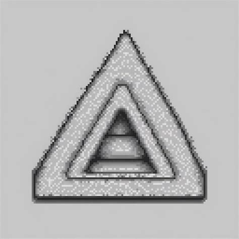 Pixel Art Triangle In Monochrome Classic Style Premium Ai Generated Image