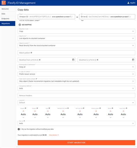 Use Flexify IO To Transfer Data From AWS S To IDrive E