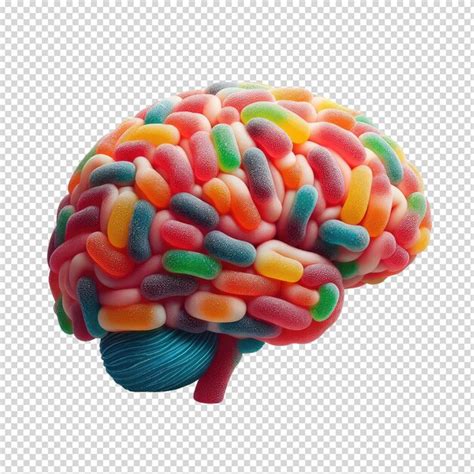 Premium Psd A Brain Shaped Object With Candy On It