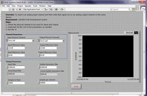 Multi Function Read Analog Input And Then Write Signal On Analog Output Ni Community