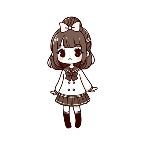 Hand Drawn Cute Girl Cartoon Illustration Premium Ai Generated Vector