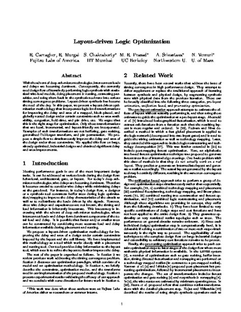 Pdf Layout Driven Logic Optimization