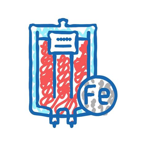Iron Given Through An Intravenous Icon Doodle Illustration 62456481