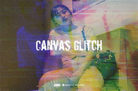 Premium Psd Canvas Glitch Photo Effect