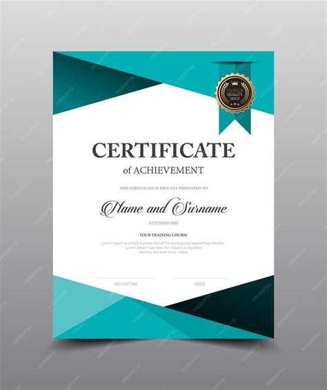 Premium Vector Certificate Layout Template Design