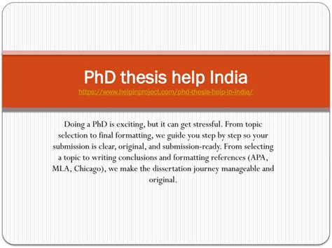 Phd Thesis Help India Project Indiapptx