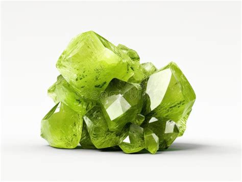 Gemstone Olivine Green Crystal Also Known As Peridot Chrysolite Forsterite Dunite Stock
