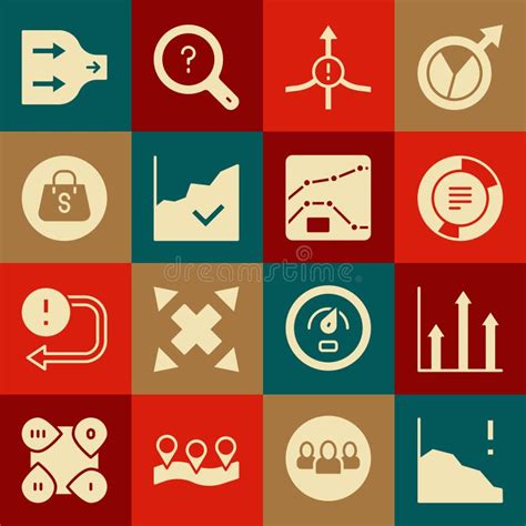 Set Financial Growth Decrease Pie Chart Infographic Arrow Increase