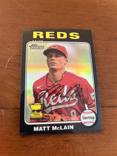 Topps Heritage ‘24 Matt Mclain Auto Black 75 Rbaseballcards