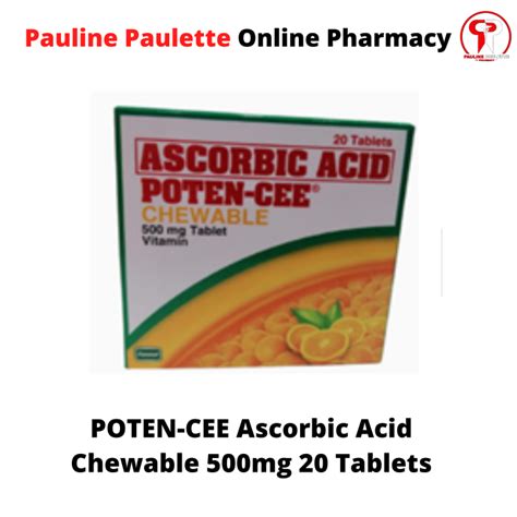 Poten Cee Ascorbic Acid Chewable 500mg 20 Pieces Only Lazada Ph
