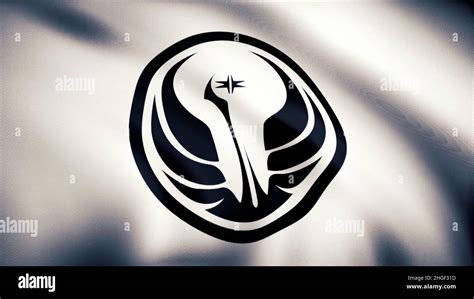 Waving In The Wind Flag With The Symbol Of Star Wars The Animation Of
