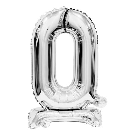 Talballon Mini På Stativ Sølv Partyking