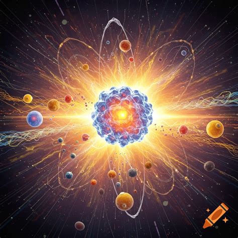 Abstract Illustration Of An Atom Or Molecular Structure With Orbiting