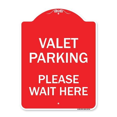 Signmission 18 X 24 In Designer Series Sign Valet Parking Please