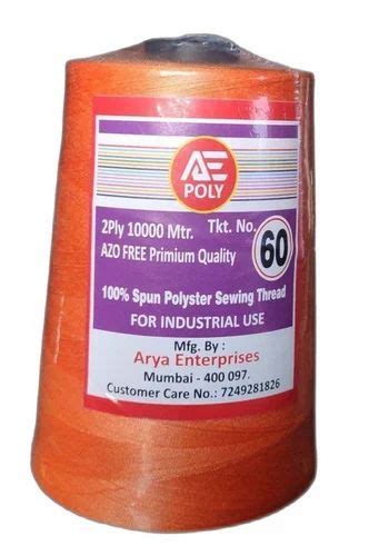 Dyed 10000 Mtr Industrial Orange Sewing Thread Packaging Type Reel At