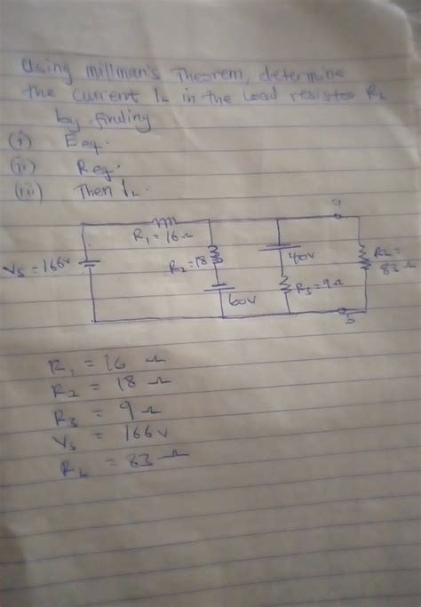 Using Millmans Theorem Determine The Current Il In