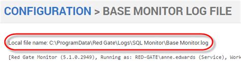 Viewing Component Information And Log Files Sql Monitor 7 Product