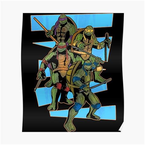Tmnt Donatello Michelangelo Raphael Leonardo Poster For Sale By Annanielsen47 Redbubble