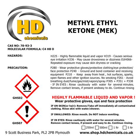 Methyl Ethyl Ketone Mek Buy In Uk Online Shop Hd Chemicals Ltd