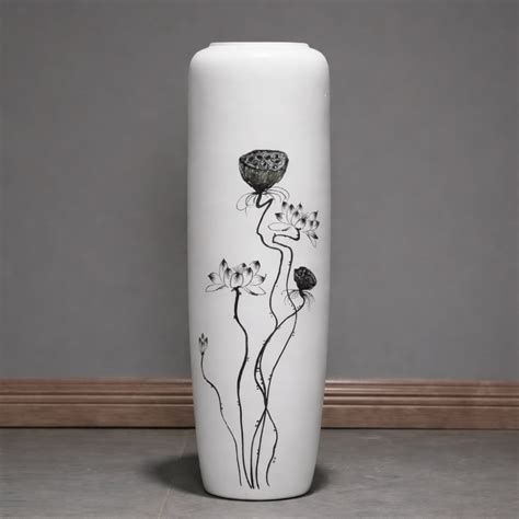 Jingdezhen Lotus Elegance Floor Vase 70cm Toh Garden Singapore