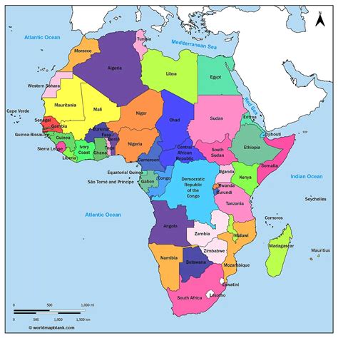 Africa Map With Countries Labeled Map Of Africa [pdf] Printable