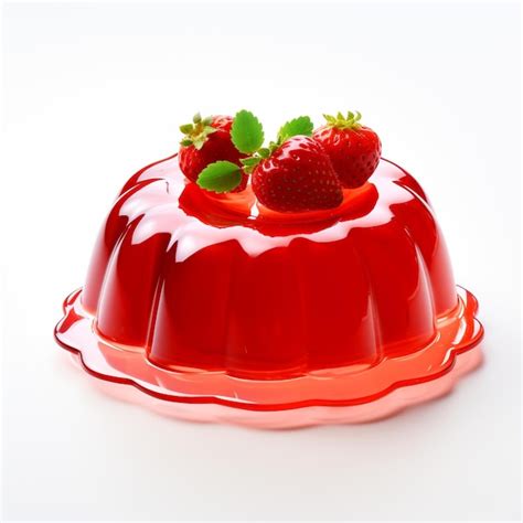 Premium Ai Image Jelly Pudding With Strawberries On Top Of It