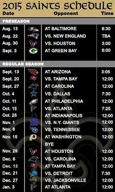 2015 New Orleans Saints Schedule