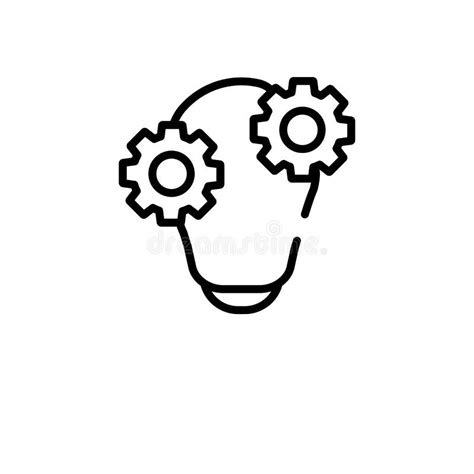 Outline Vector Icon Isolated Black Simple Line Element Illustration